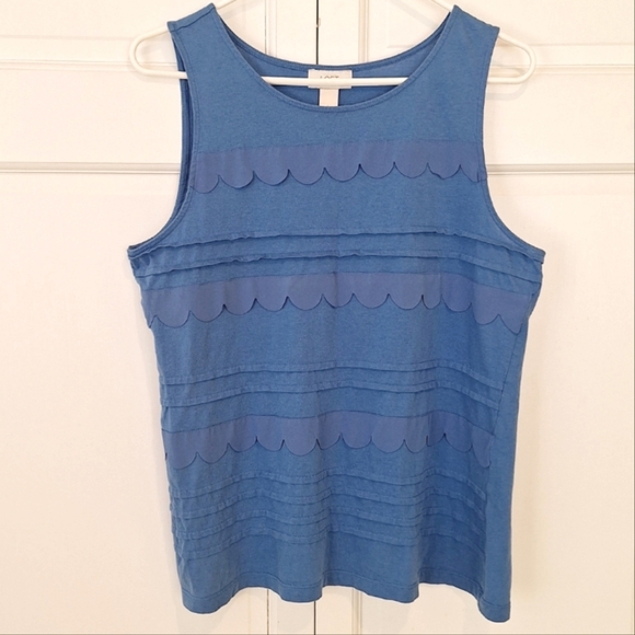 LOFT | Tops | Loft Decorative Blue Tank Top | Poshmark
